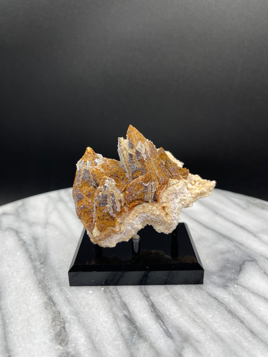 Gypsum Var. Selenite Pseudomorph After Dogtooth Calcite With Iron Oxide ...