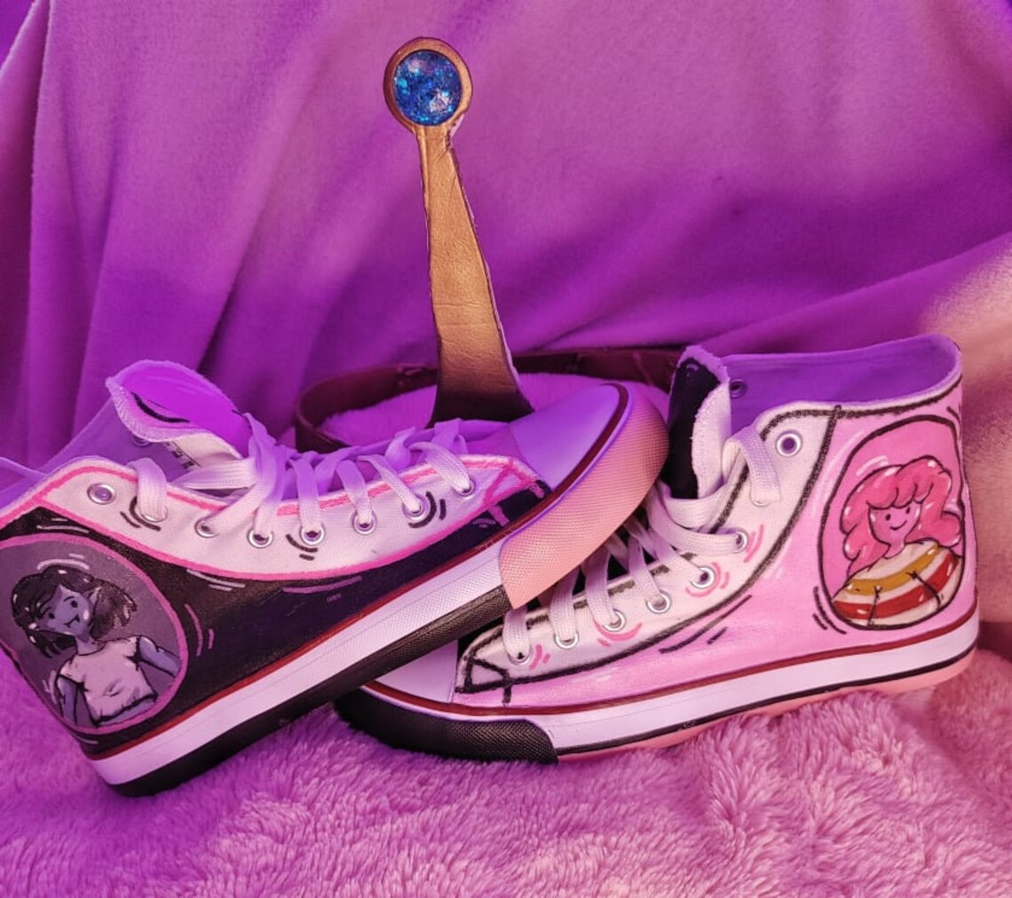 Princess Bubble Gum and Marceline Inspired Hand Painted Shoes - Etsy UK