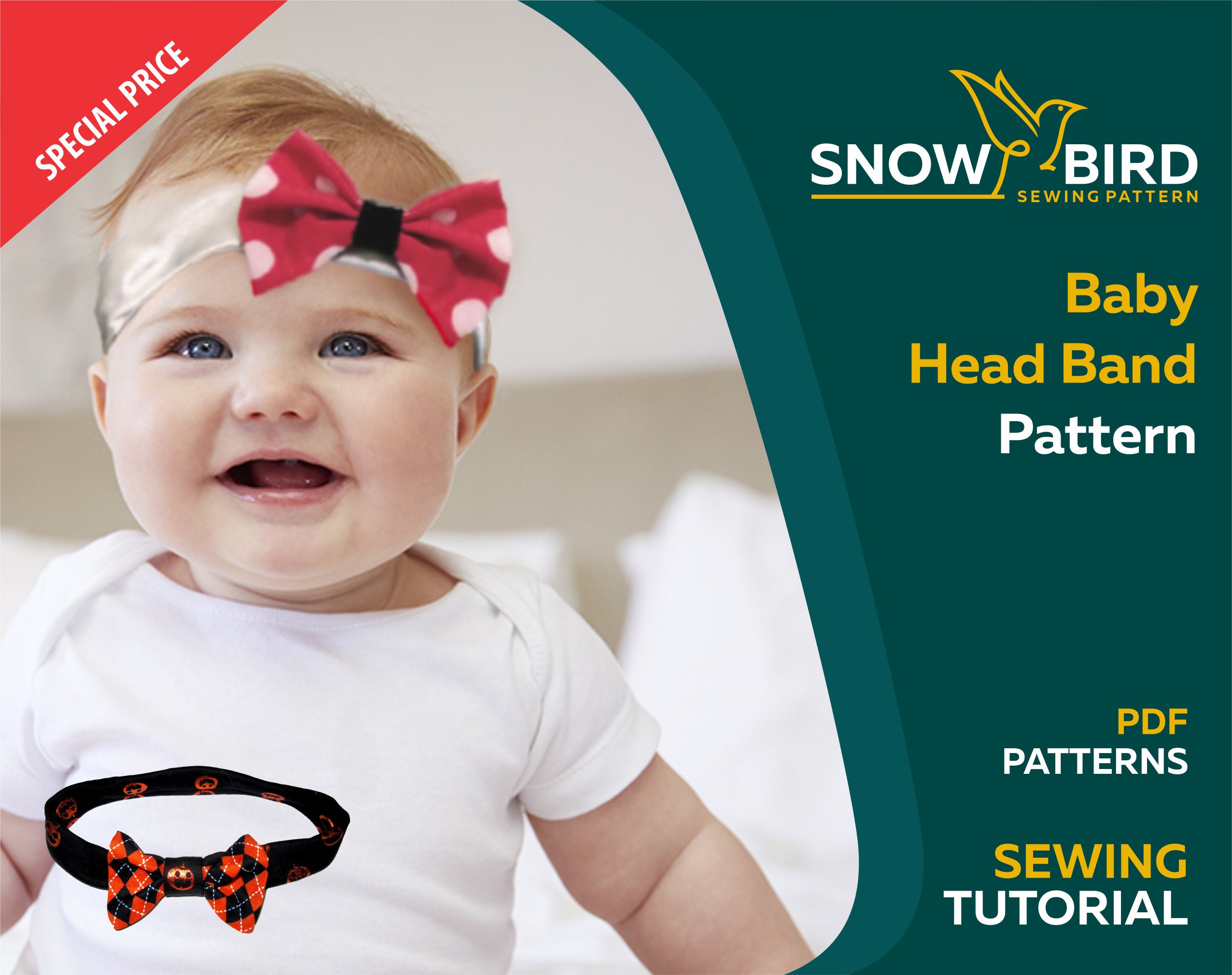 Baby Head Band Sewing PDF Patterns /cute Handband With Bow - Etsy