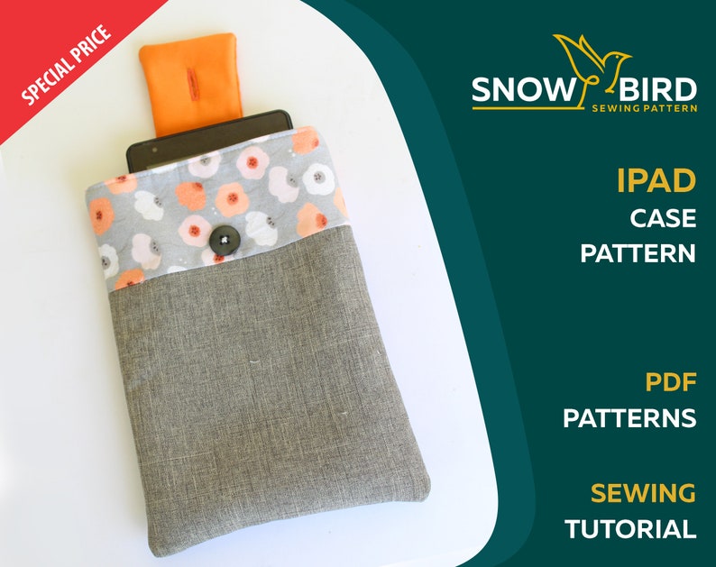 IPad Cover PDF Pattern, Tablet Case Sewing Pattern and Tutorial, iPad ...