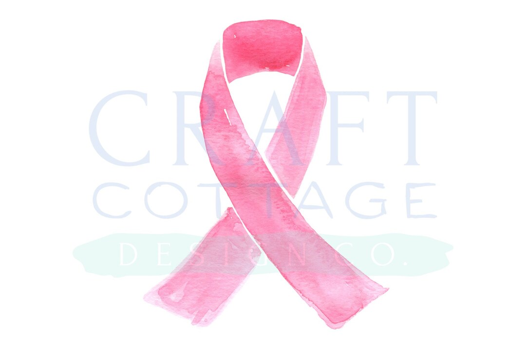 Watercolor Breast Cancer Ribbon Clip Art • PNG • High-res • 300 DPI ...