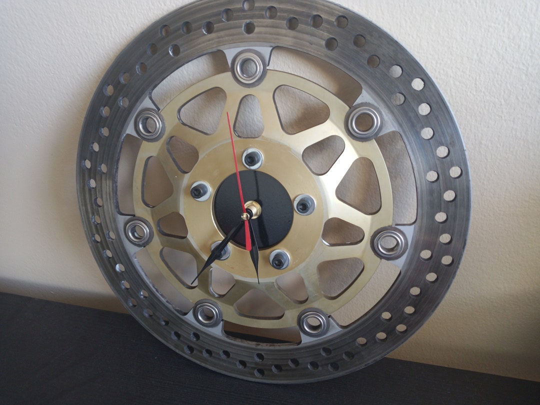 Brake Disc Clock Motorcycle Handmade Wall Clock Watch Time Garage Clock ...