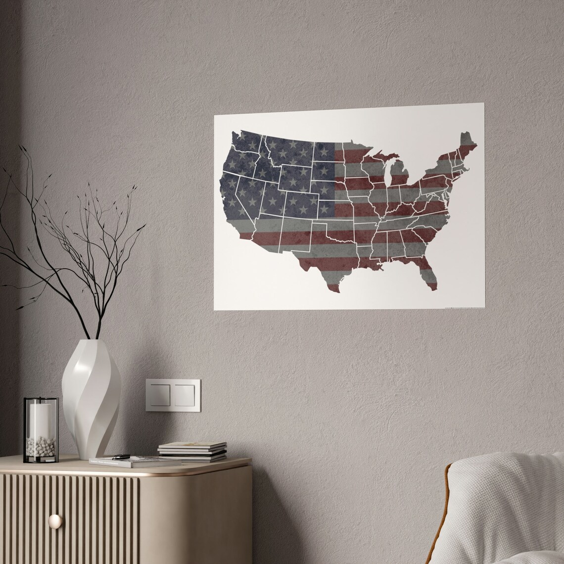 United States Map Large Map USA Map Print United States Home - Etsy Canada