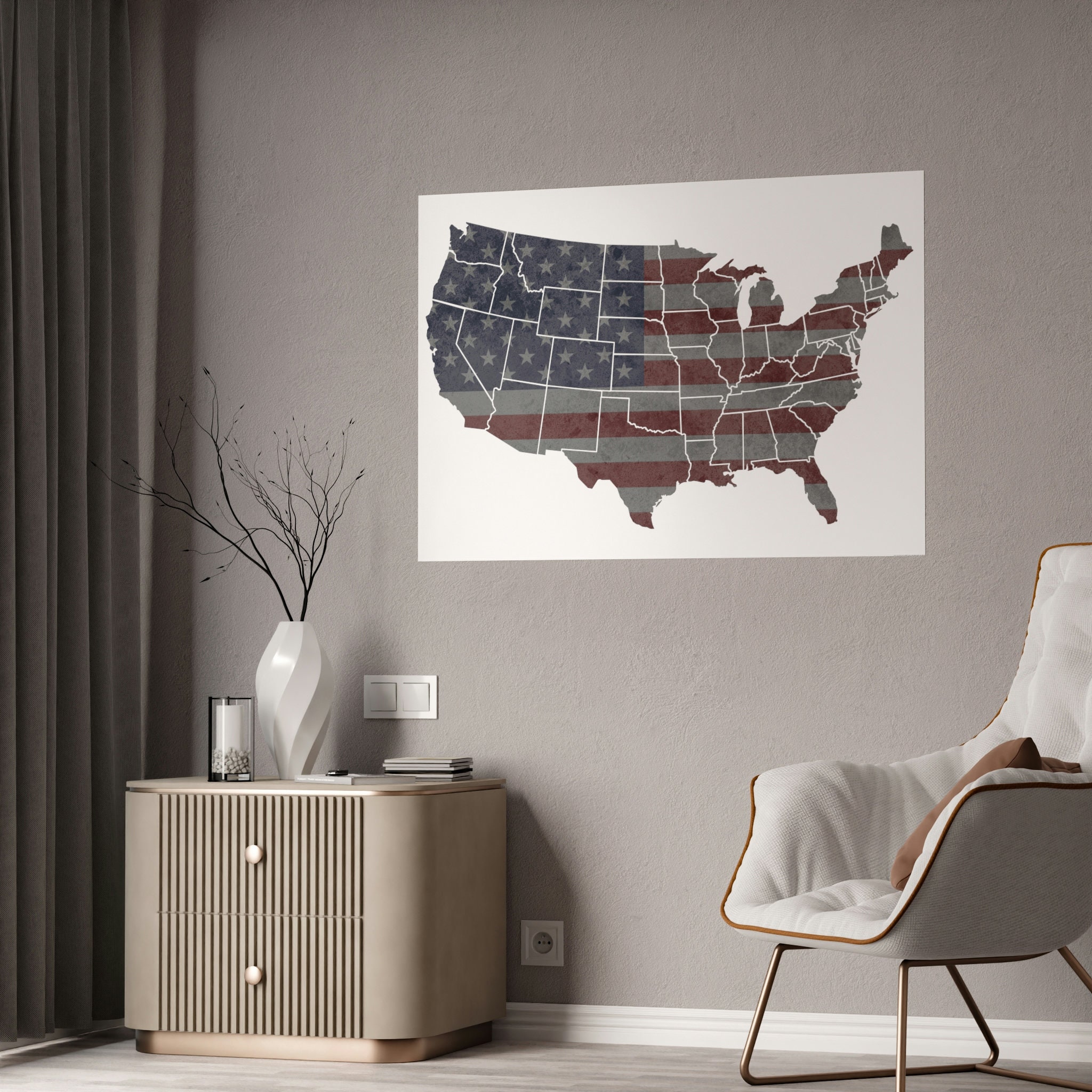 United States Map Large Map USA Map Print United States Home Decor USA ...