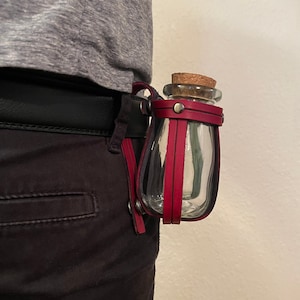 Leather Potion Bottle Holder / Glass Flask / Leather Bottle Strap ...