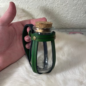 Leather Potion Bottle Holder / Glass Flask / Leather Bottle Strap ...