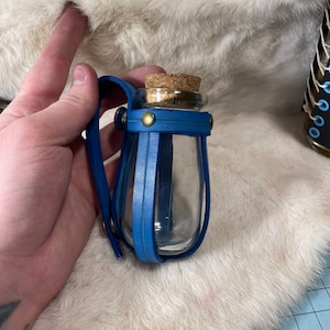 Leather Potion Bottle Holder / Glass Flask / Leather Bottle Strap ...