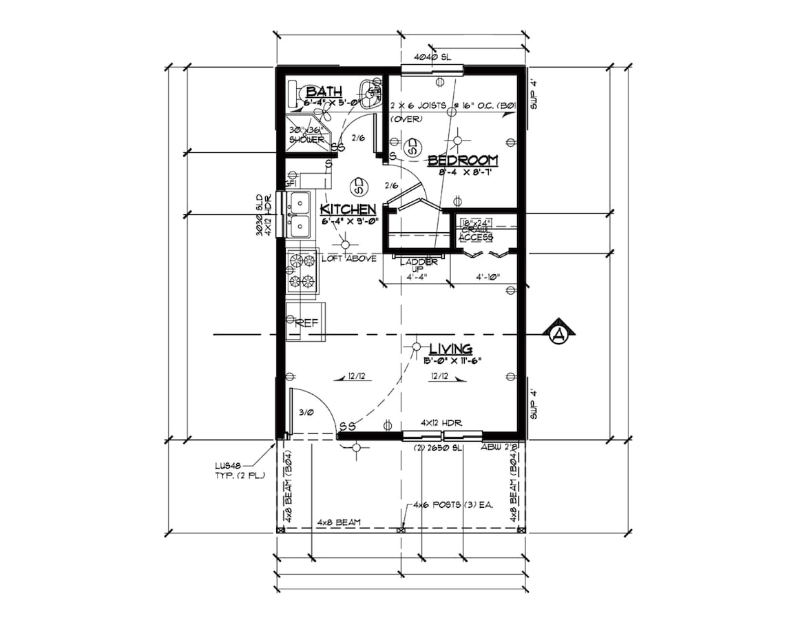 16' X 24' Tiny Cabin DIY Plans | 385SF Log Cabin Architectural ...