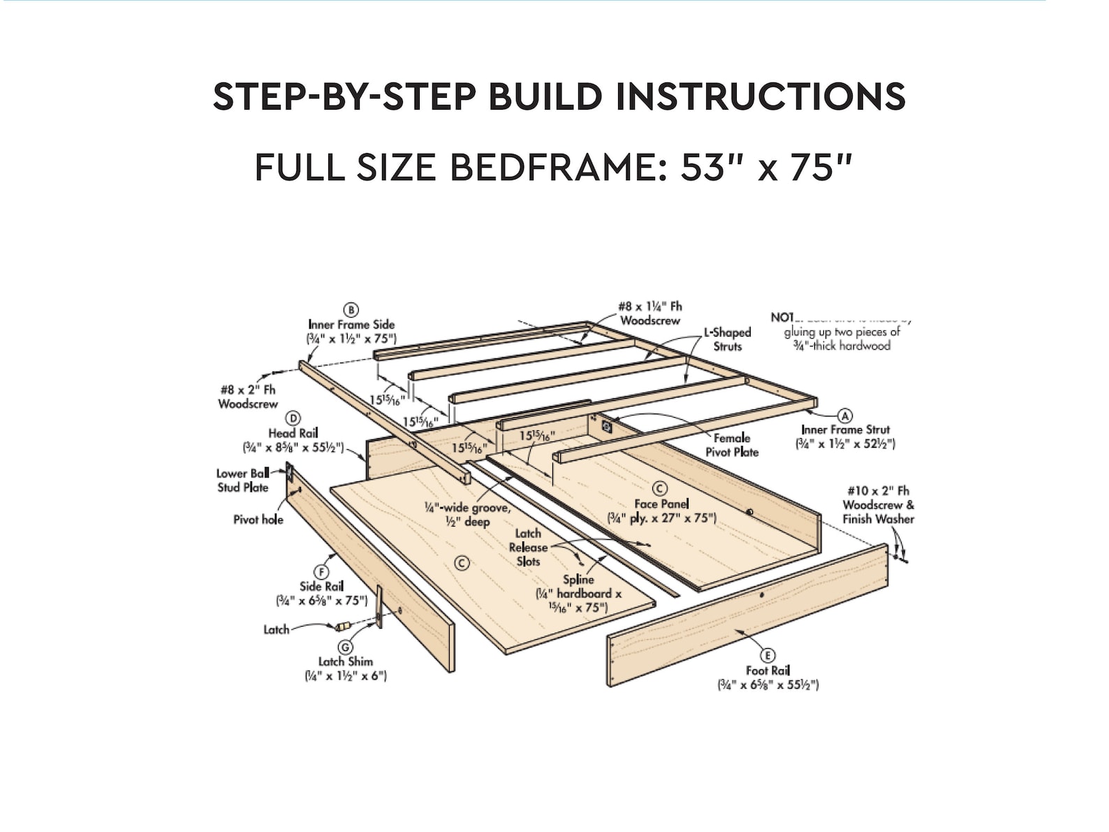 Diy Plan To Build A Murphy Bed Full Size Foldable Bed Pdf Plans Etsy