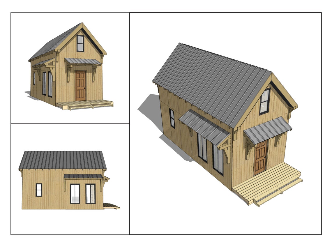 12'x24' Tiny Budget Cabin W/ Loft DIY Build Plans | 288SF - Etsy