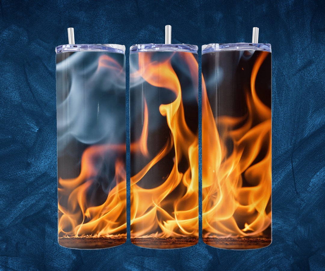 Red and Blue Flames 20oz Tumbler Sublimation Design, Straight & Tapered ...