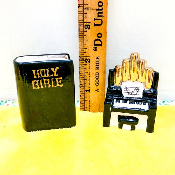 Black Holy Bible With Pipe Organ and Gold Details Salt & | Etsy