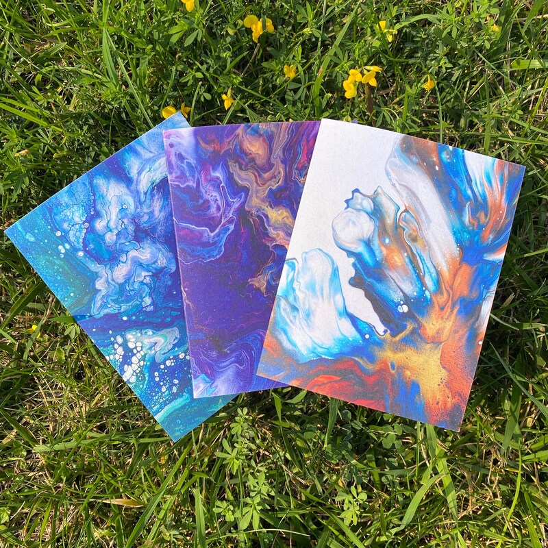 Acrylic Pour Cards - Etsy