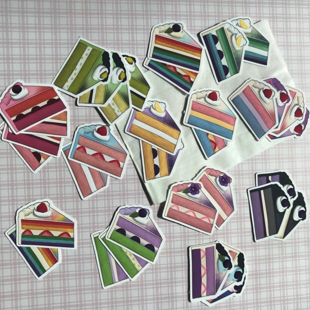Pride Cake Slice Die Cut Stickers - Etsy
