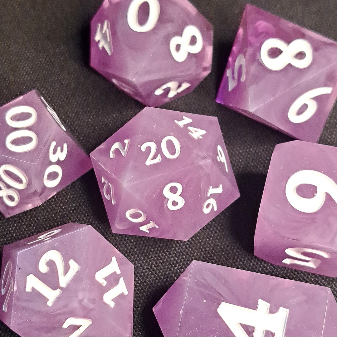 7 Piece Large Polyhedral RPG Dice Set. D20 12 % 10 8 6 4 - Etsy