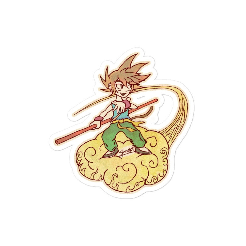 Dragon Ball Kid Goku (flying Nimbus) - Sticker, DBZ, Dragonball ...