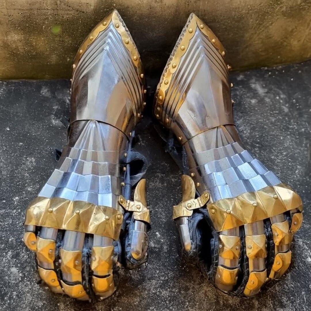 Medieval Knight Steel Gauntlets Gothic Warrior Armor Glove for Adult ...