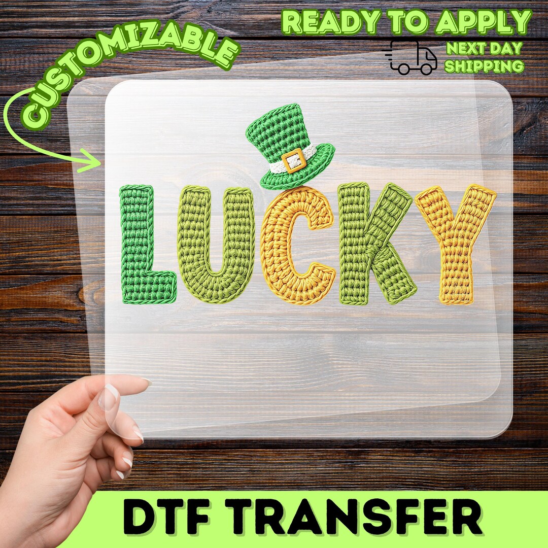 Lucky Crochet Texture St Patrick's Day Iron-on Decal, Green Leprechaun ...
