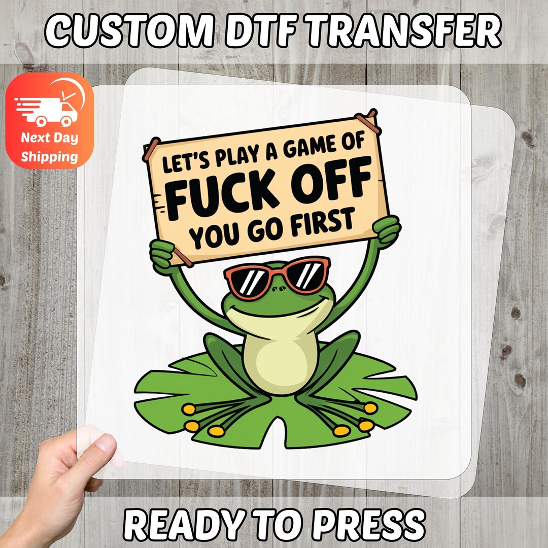 Funny & Edgy Frog DTF Transfer, Ready to Press Humorous Cartoon Iron-on ...