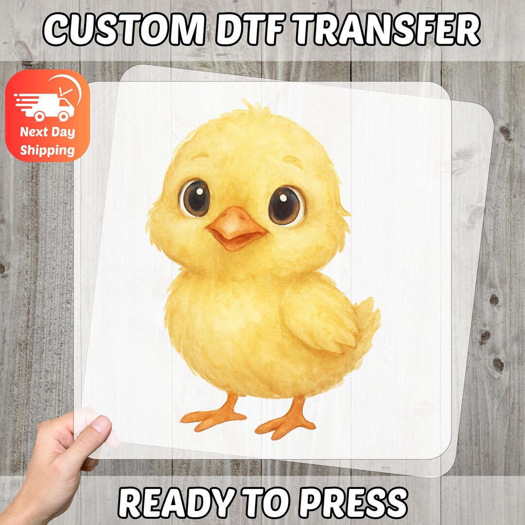 Cute Easter Chick DTF Transfer, Ready to Press Spring Animal Design for ...