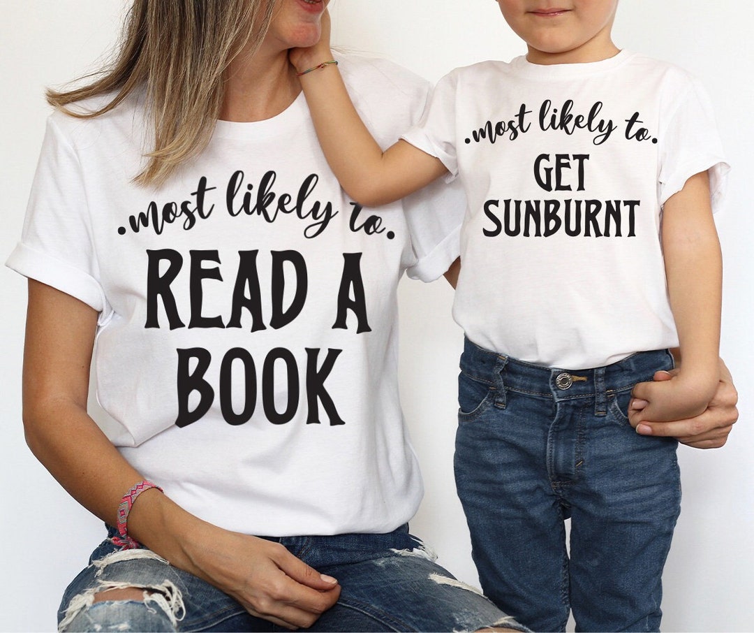 25 Quotes Most Likely to Shirt, Funny Text T Shirt, Personalized Family ...