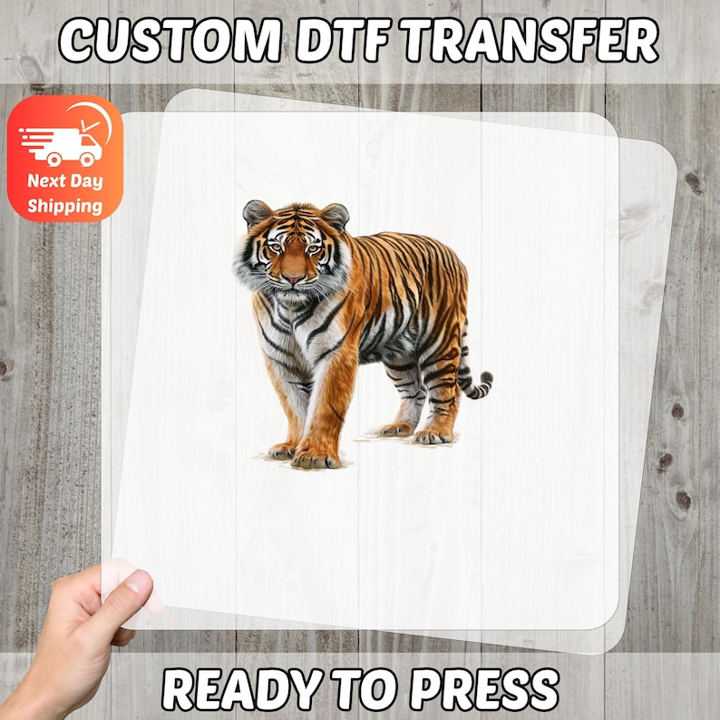 Realistic Tiger DTF Transfer for Nature Lovers - Ready to Press ...