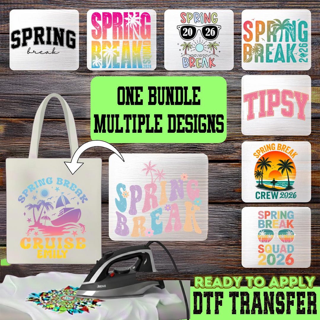 Spring Break Squad DTF Transfer, Girls Trip Iron on Shirt Design, Beach ...