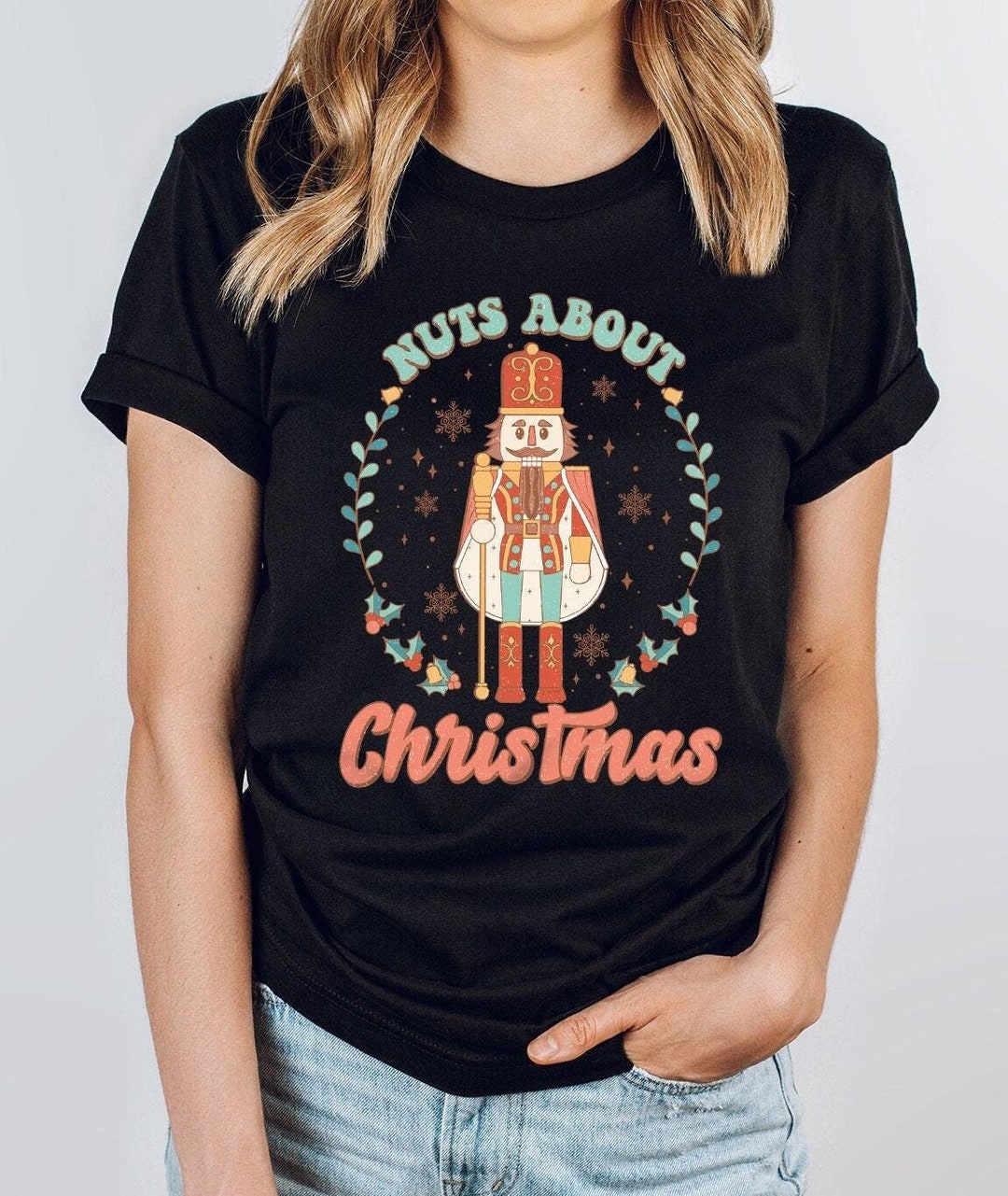 Retro Nuts About Christmas Shirt, Nutcracker Xmas Sweatshirt, Family ...