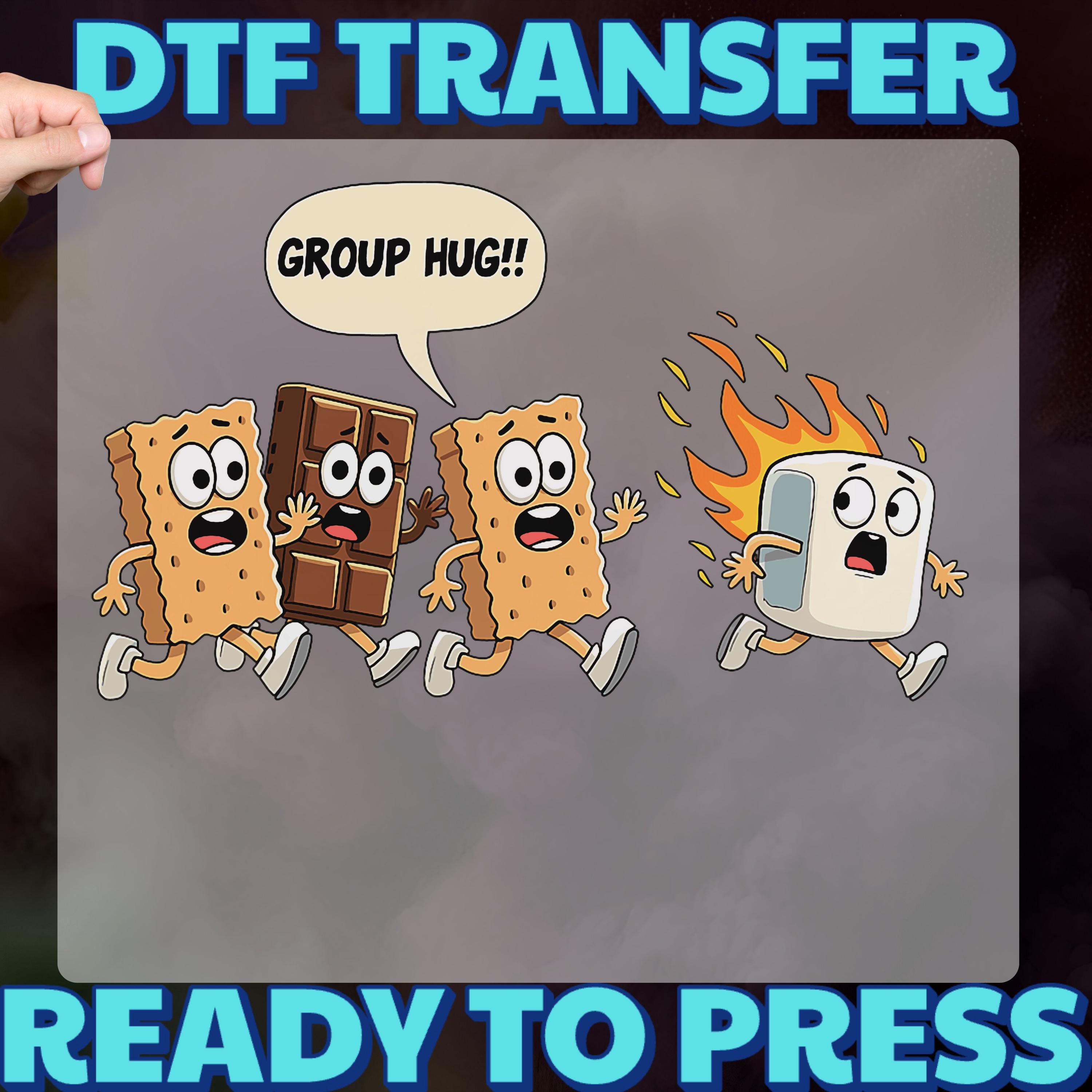 Group Hug Marshmallow Iron-on Decal, Funny Camping Heat Transfer ...