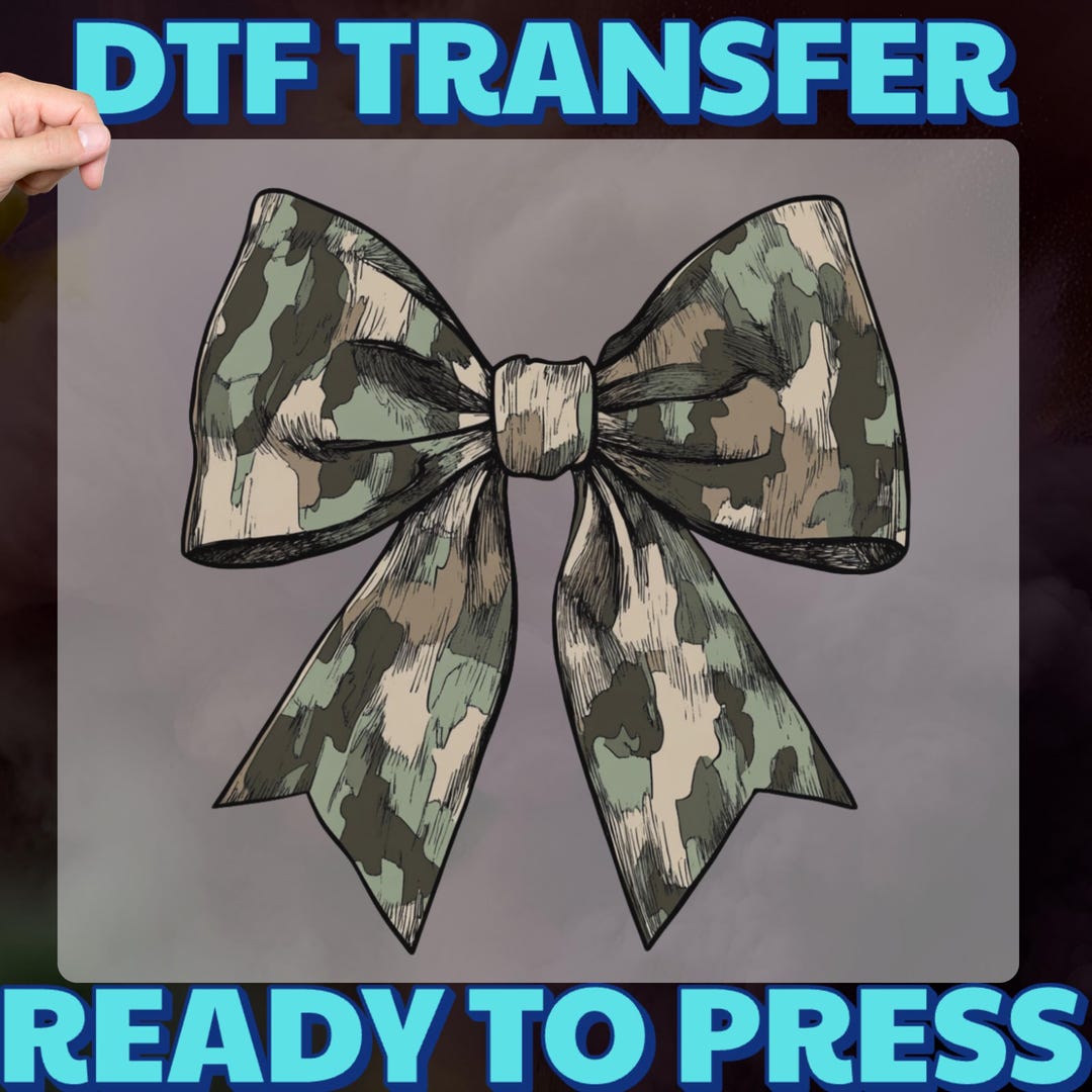 Camouflage Bow DTF Transfer, Military Family Shirt to Transfer, Rugged ...