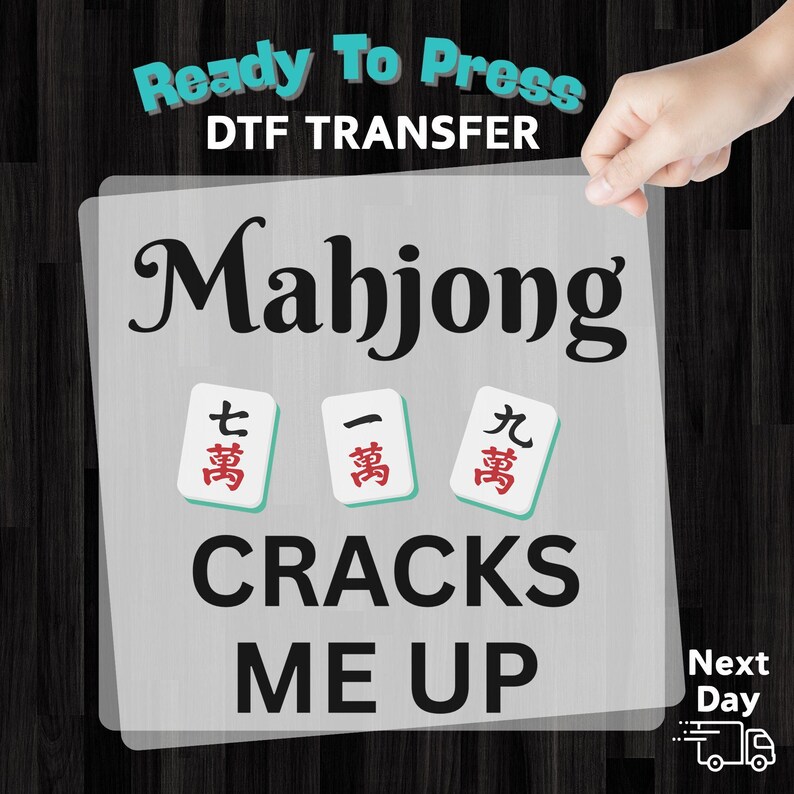 Mahjong Symbols , Mahjong Cracks Me up DTF Transfer, Iron-on Decal for ...