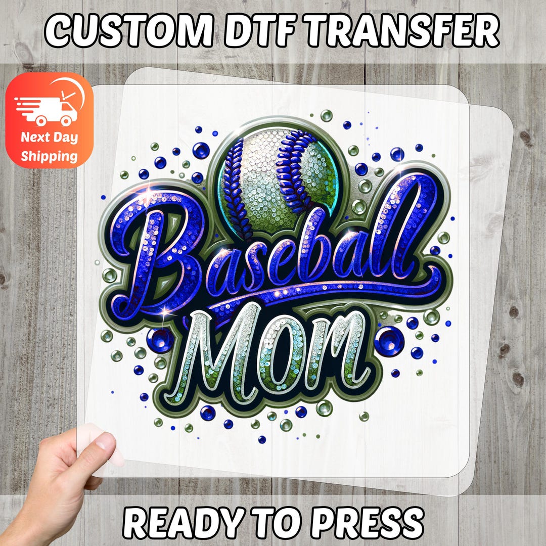 Glamorous Baseball Mom Funny DTF Transfer for Sports Enthusiast Apparel ...