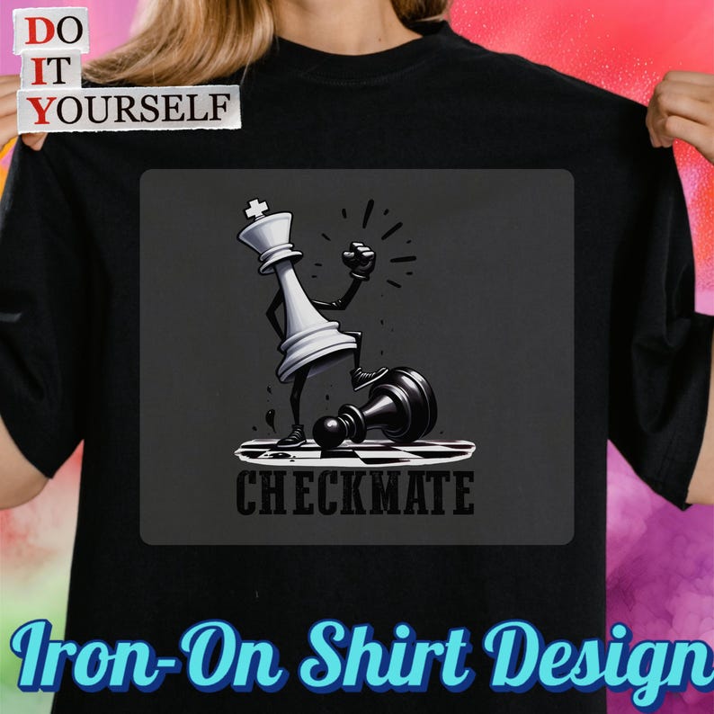 Cartoon Chess King Victory Transfer, Strategic Humor Iron-on Decal ...