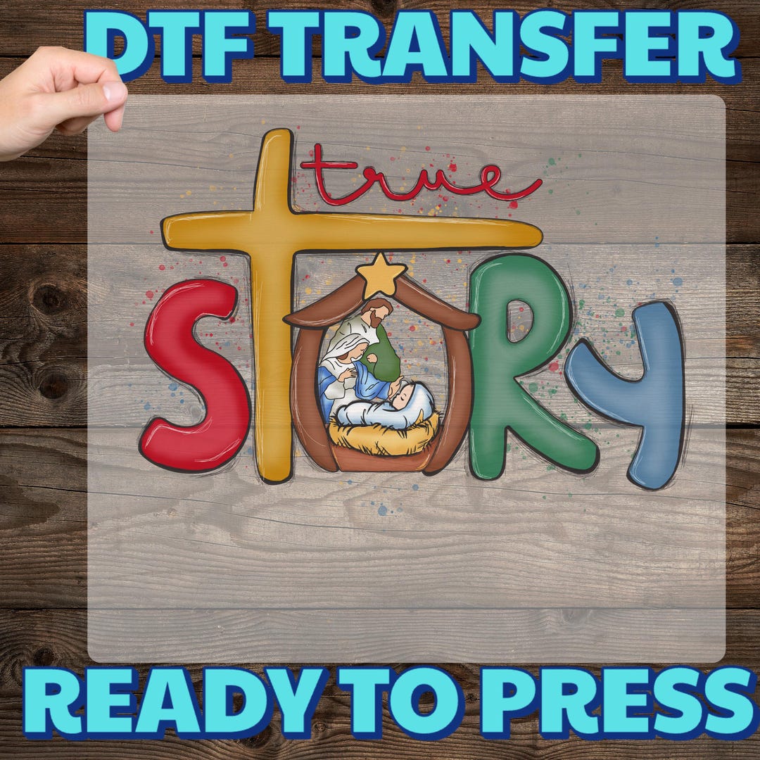 True STORY Nativity Scene Iron-on Decal, Christian Christmas Heat ...
