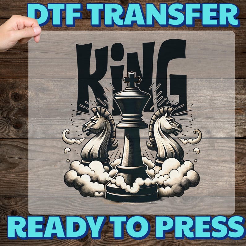 Chess Strategy Design Heat Transfer, King and Knight Chess Pieces Iron ...