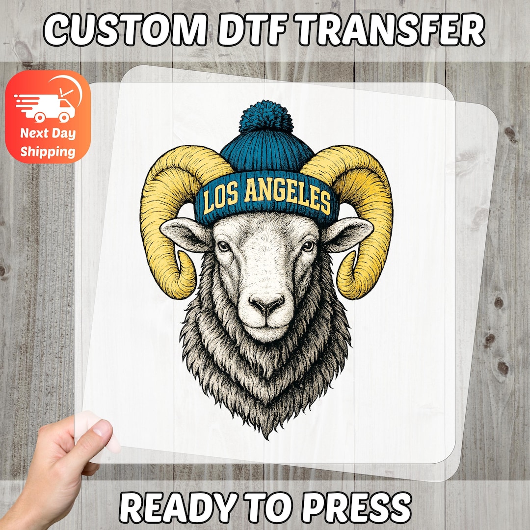 Vintage Los Angeles DTF Transfer, Ram Beanie Animal DTF Transfer, Ready ...
