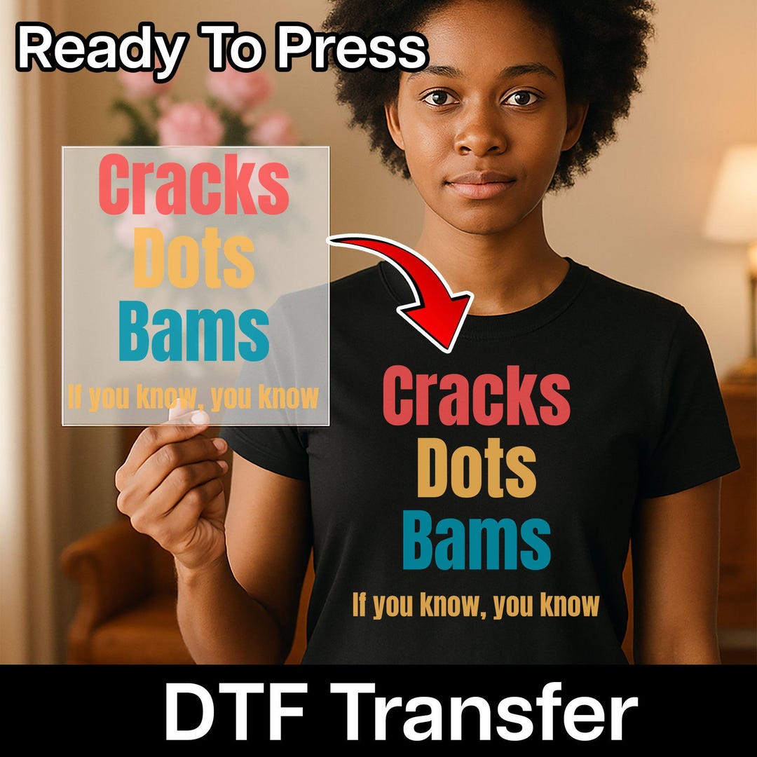 Cracks Dots Bams Inside Joke DTF Transfer, Minimalist Design Iron-on ...