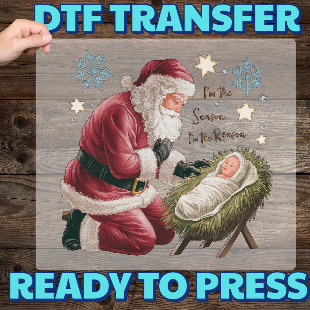 Santa Claus Nativity Humor Christmas DTF Transfer, Funny Holiday Iron ...