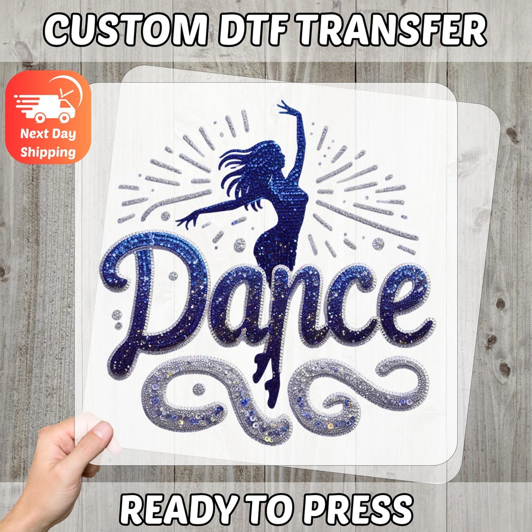 Energetic Dance Celebration DTF Transfer: Ready to Press Sparkly ...