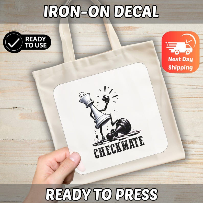 Cartoon Chess King Victory Transfer, Strategic Humor Iron-on Decal ...