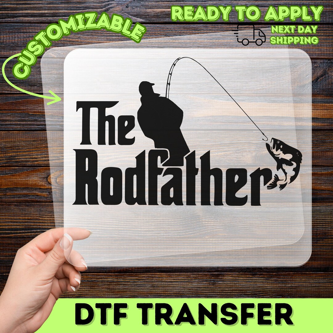The Rodfather Fishing Humor Decal, Father's Day Iron-on Transfer, Retro ...