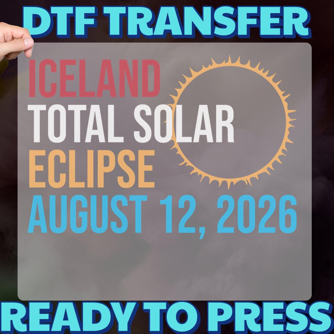 Total Solar Eclipse Iron-on Decal, Astronomy Event DTF Transfer, Ready ...
