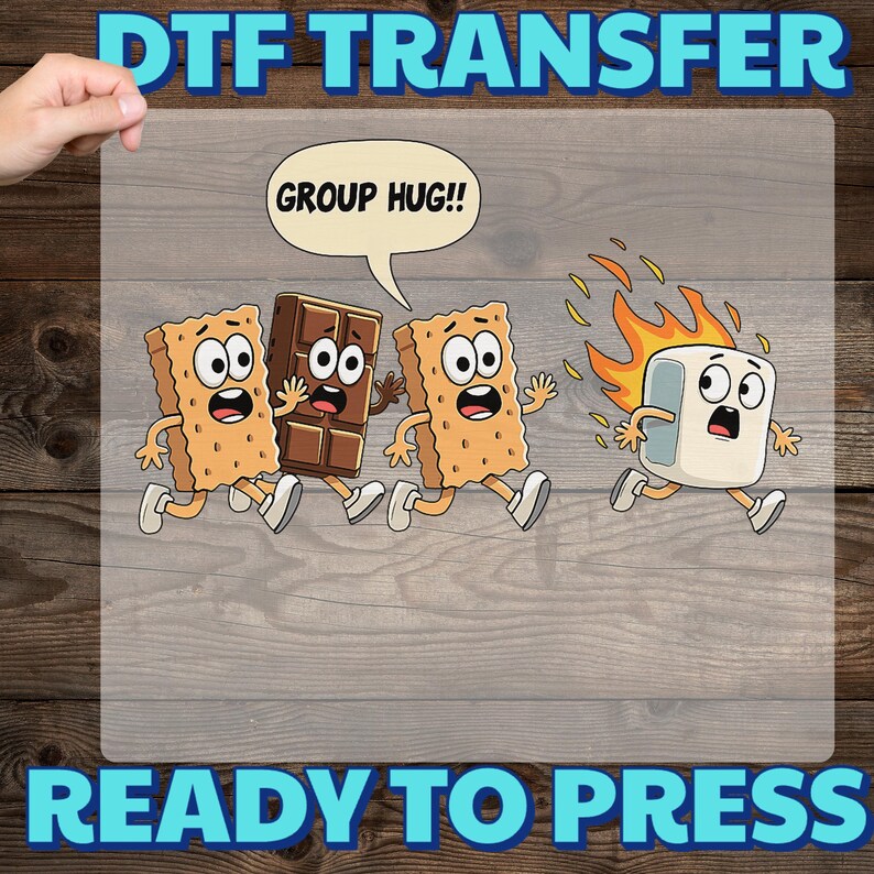 Group Hug Marshmallow Iron-on Decal, Funny Camping Heat Transfer ...