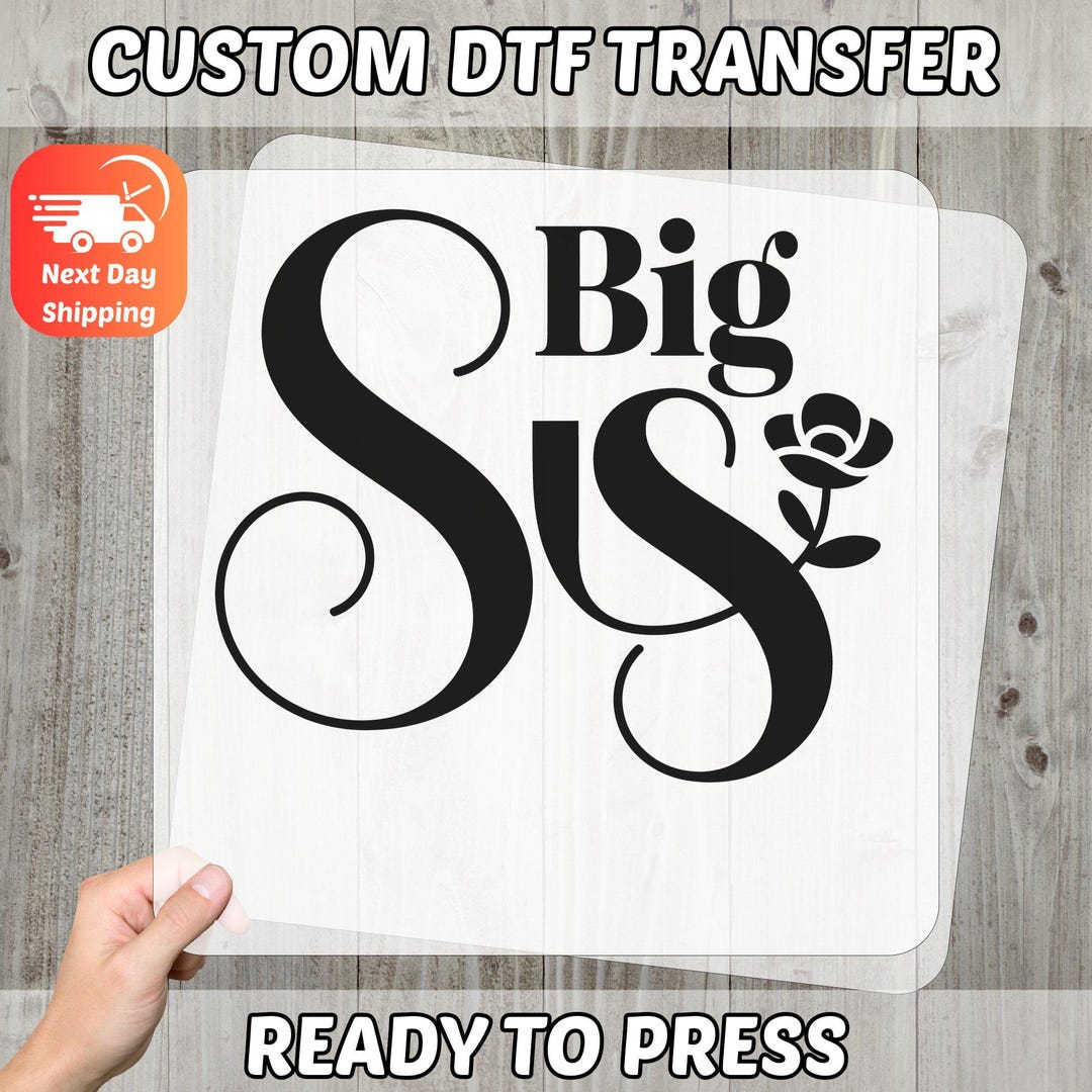 Big Sis Iron-on Decal, Cute Sibling Shirt DTF Transfer, Family Apparel ...