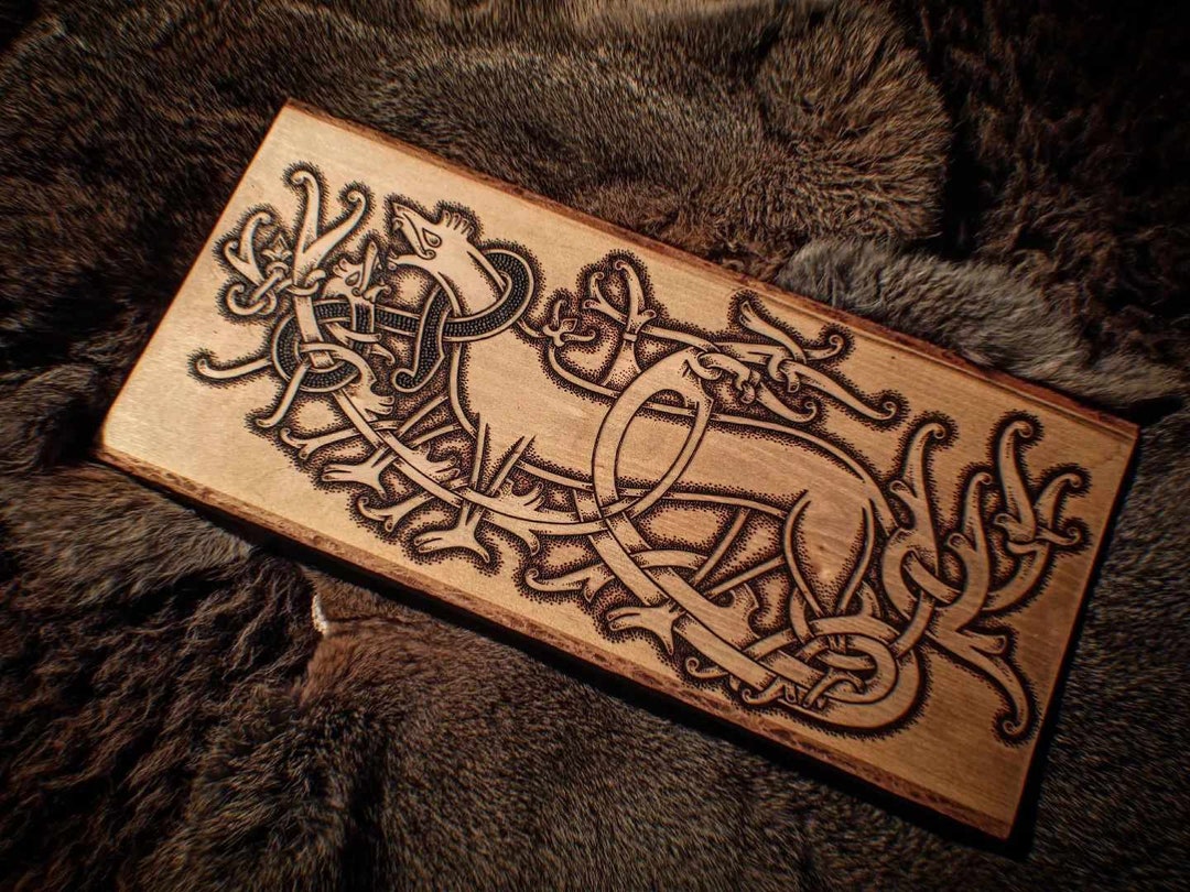 RINGERIKE Beasts Wall Decor, Handmade PYROGRAPHY, Nordic Style Art ...