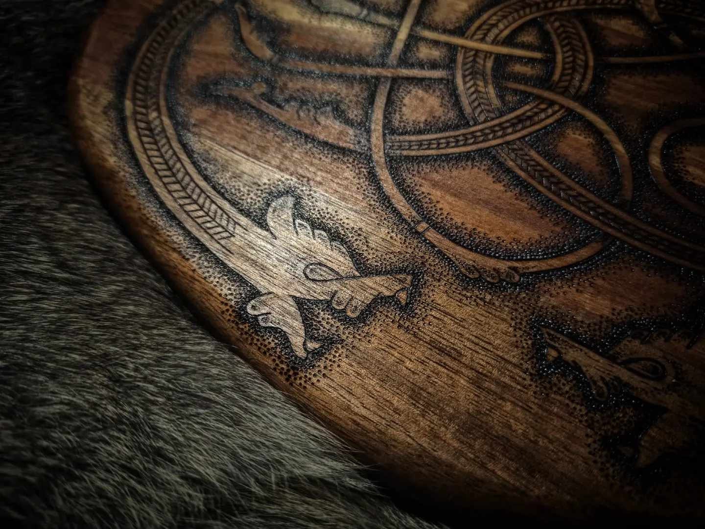 Handmade Pyrography, Traditional Nordic Art, Urnes/ringerike Wyrm ...