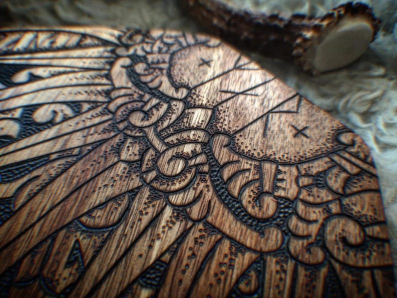 FENRIR and the Maiden, Viking Wall Decor, Handmade Nordic Pyrography ...