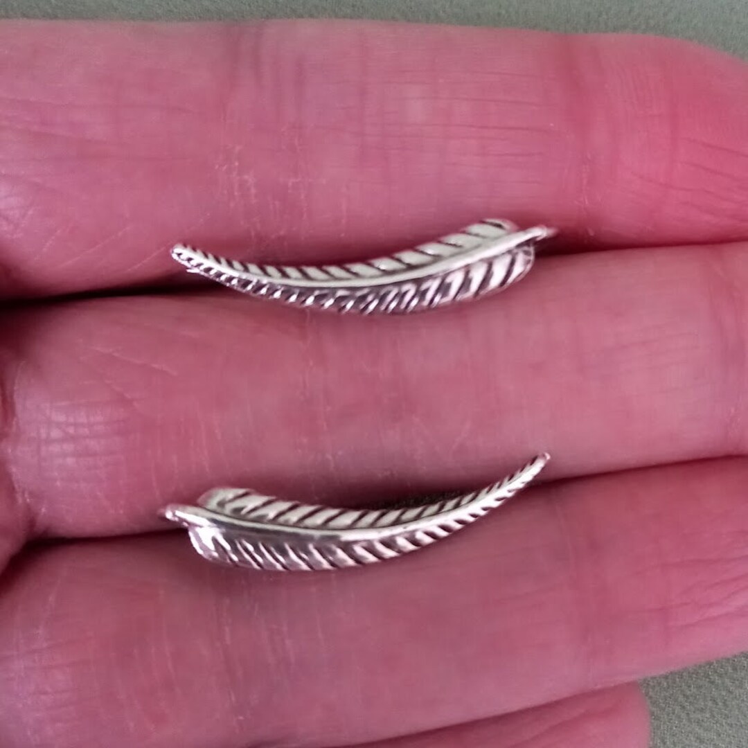 925 Sterling Silver Long Leaf Climber Crawler Earrings + Gift Bag - Etsy UK