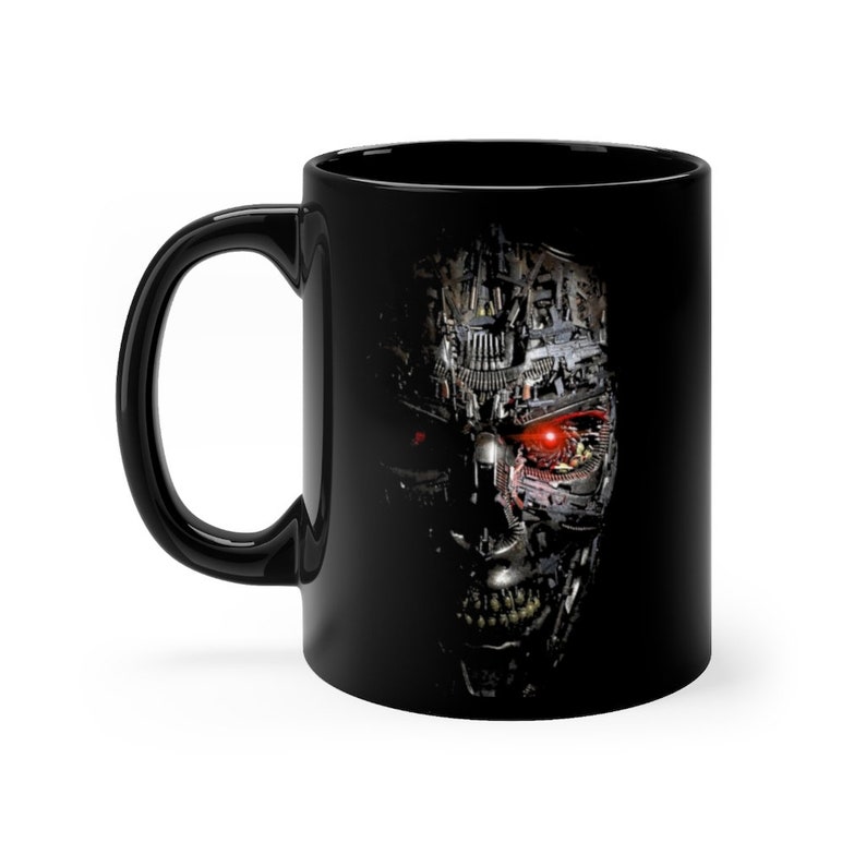 Terminator Robot Mug Judgment Day Arnold Schwarzenegger T2 Movie Black ...