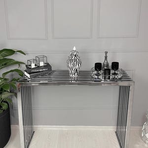 Modern Chrome Console Table, Sleek Entryway Furniture, Narrow Hallway ...